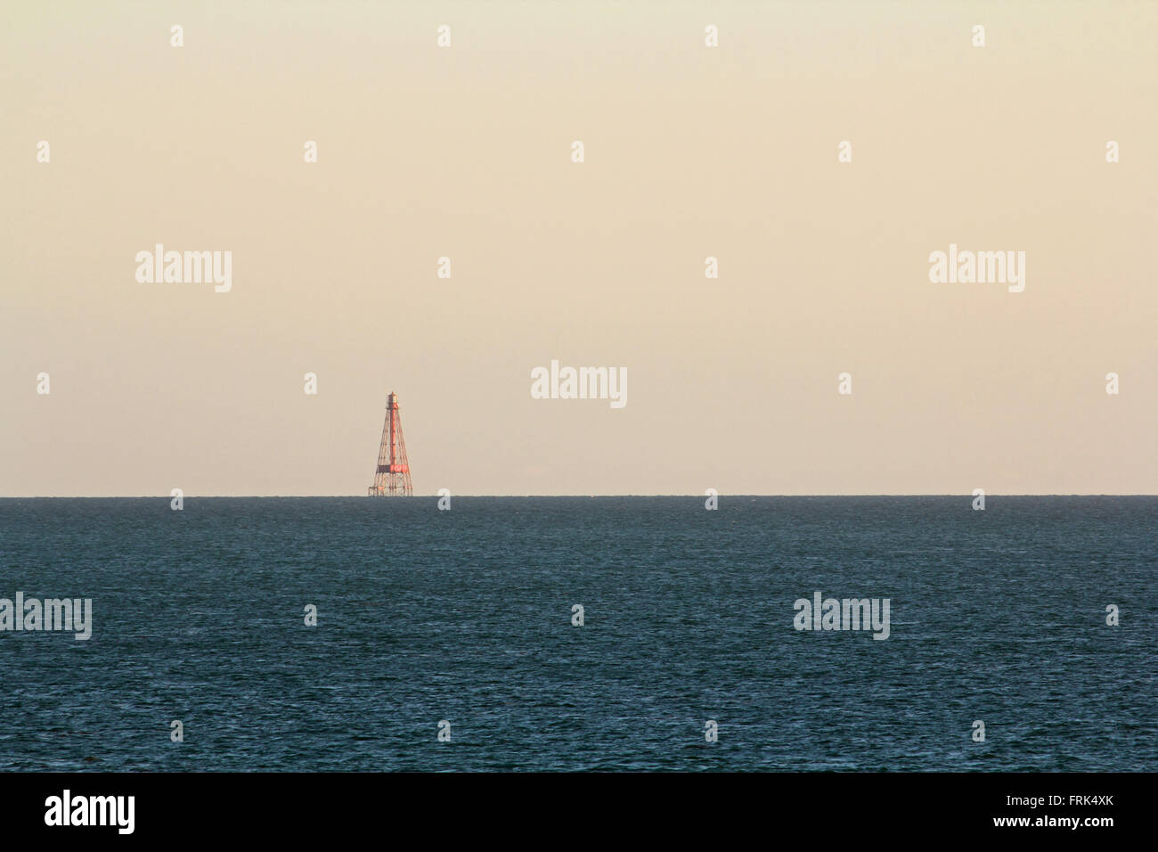 Distant view of the historic Sombrero Key Lighthouse in the Florida ...
