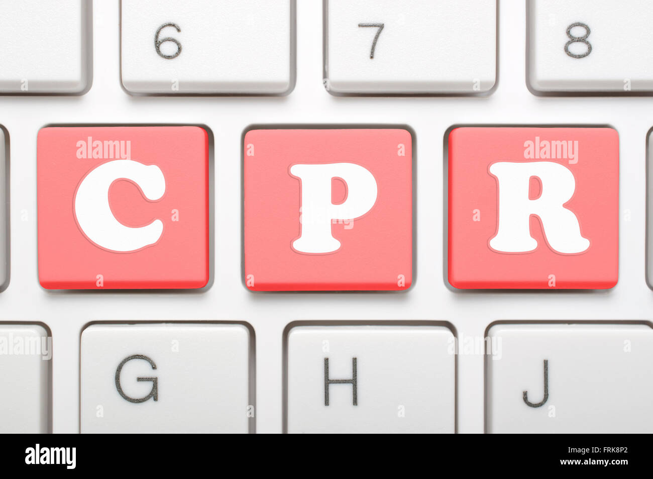 Red cpr key on keyboard Stock Photo - Alamy