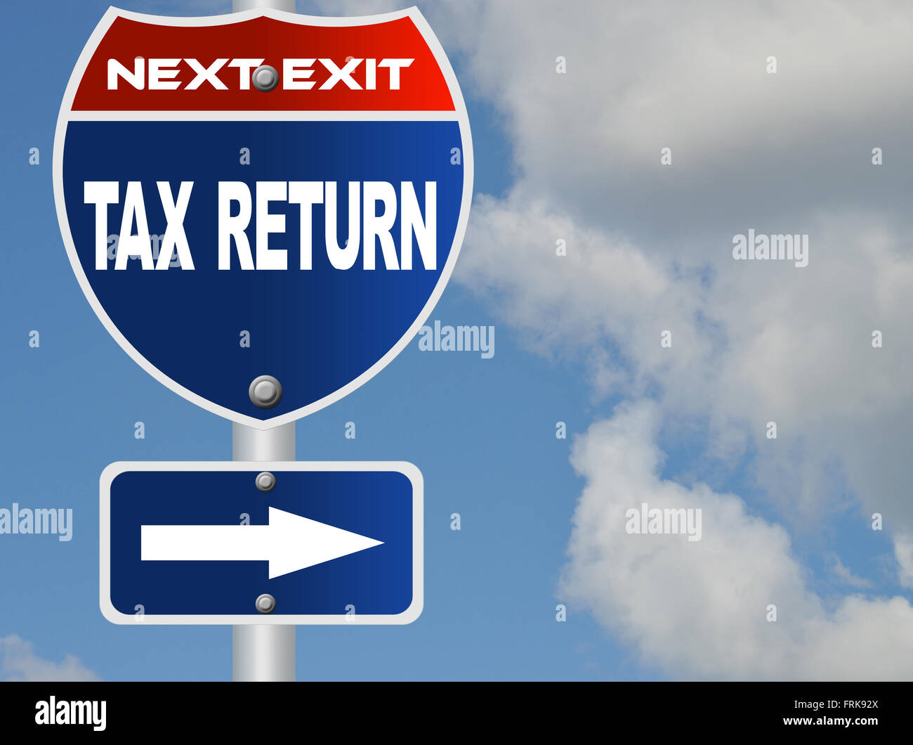 Tax return road sign Stock Photo - Alamy