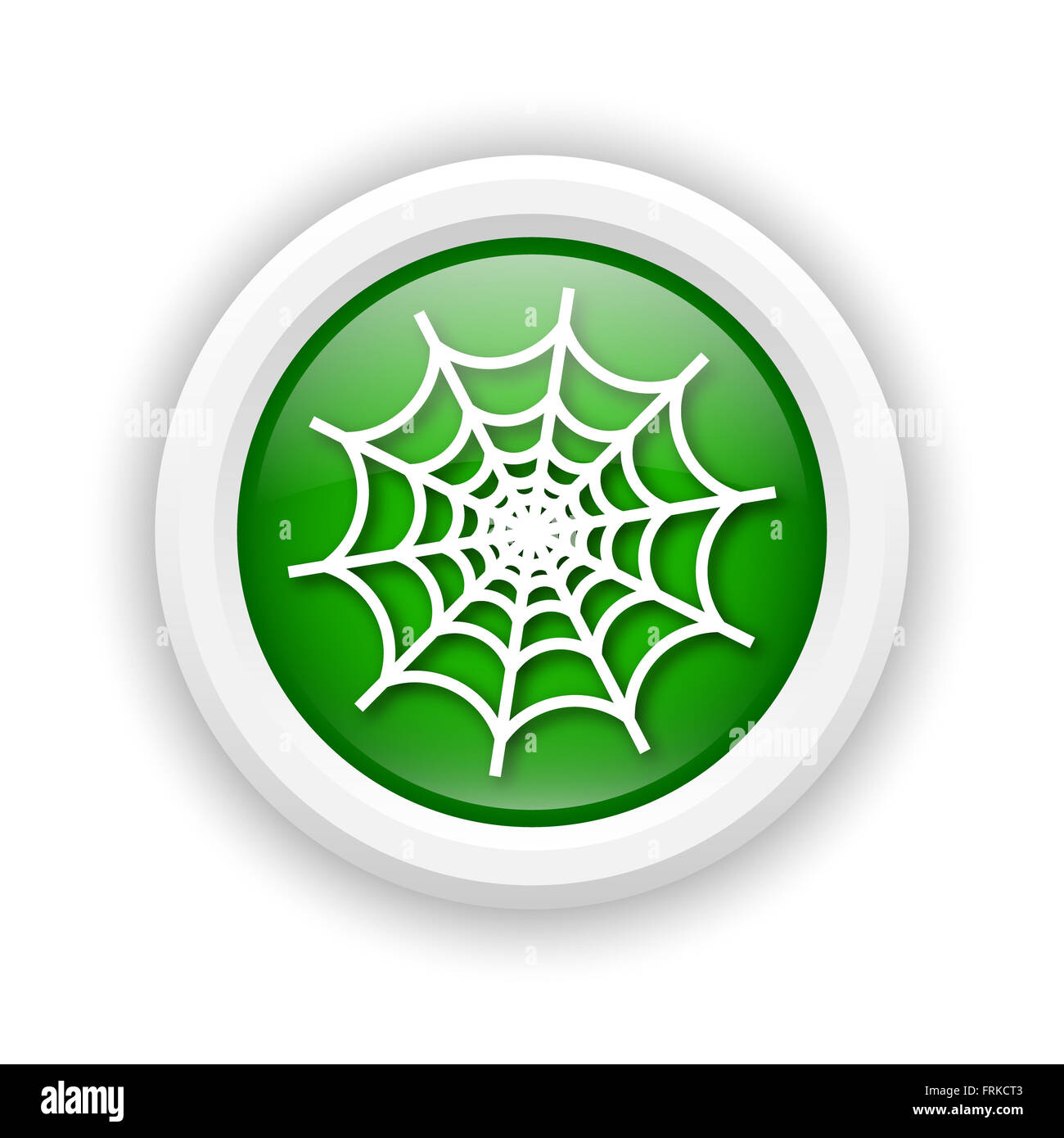 Round plastic icon with white design on green background Stock Photo ...