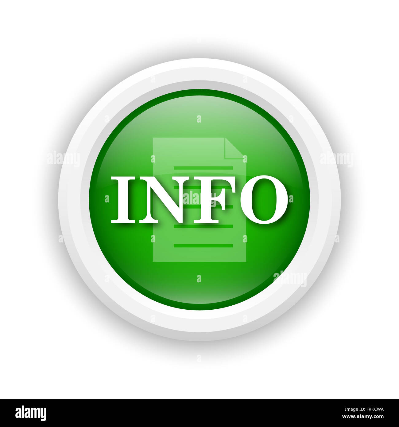 Round plastic icon with white design on green background Stock Photo ...