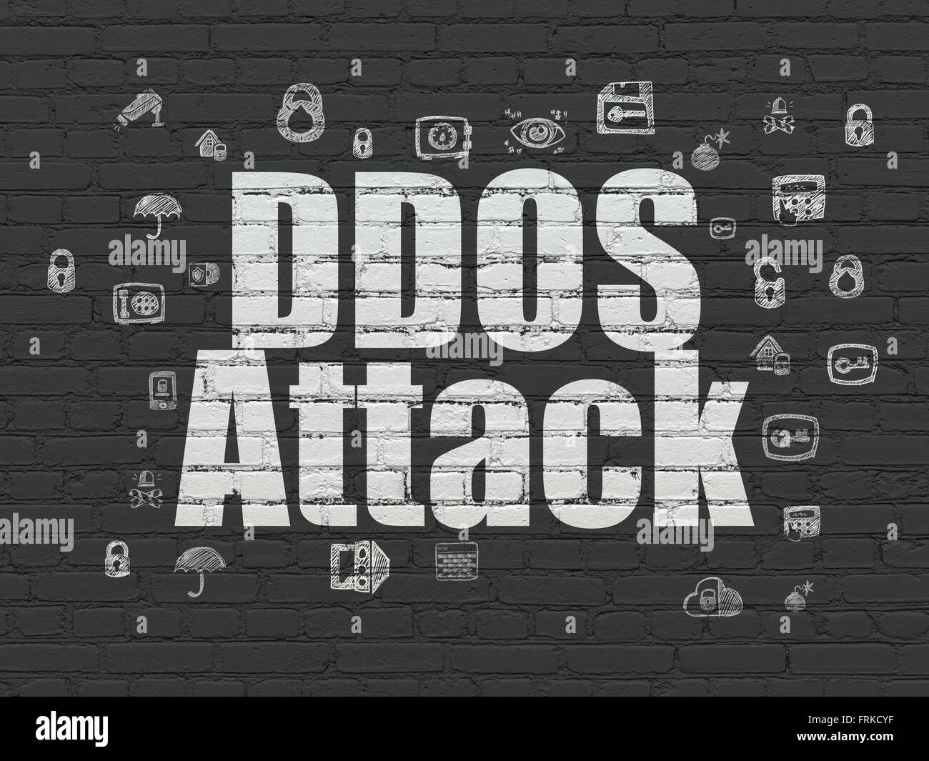Safety concept: DDOS Attack on wall background Stock Photo - Alamy