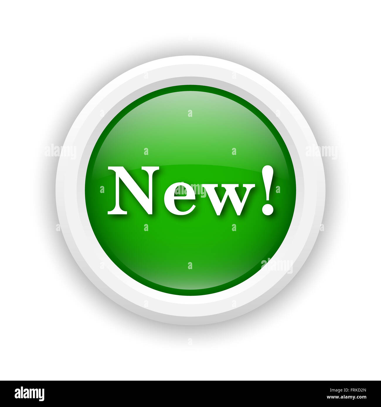 Round plastic icon with white design on green background Stock Photo ...