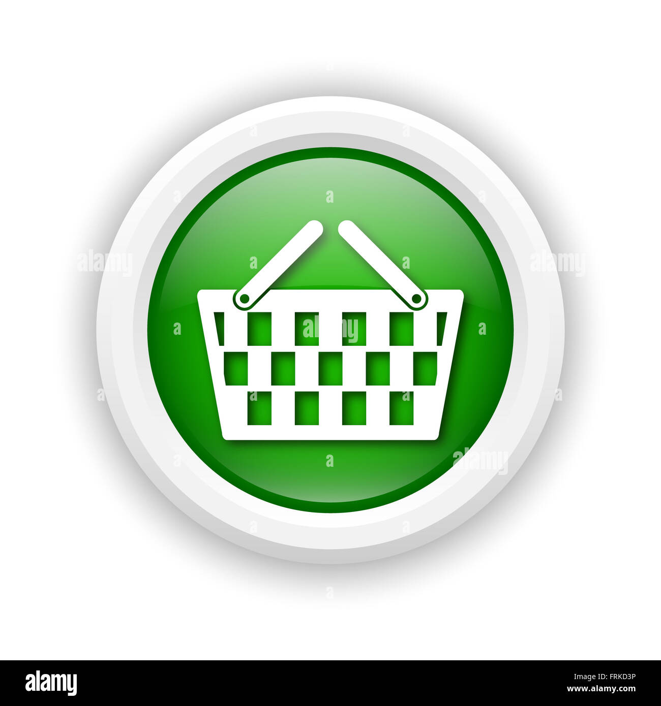 Round plastic icon with white design on green background Stock Photo ...