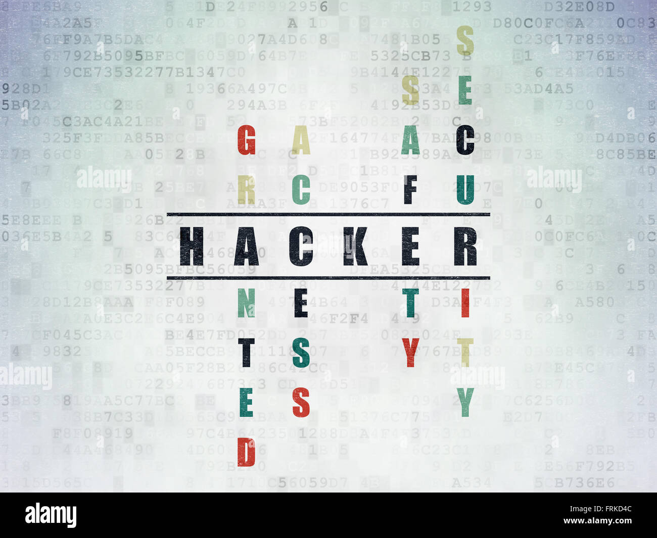 Protection concept: Hacker in Crossword Puzzle Stock Photo - Alamy