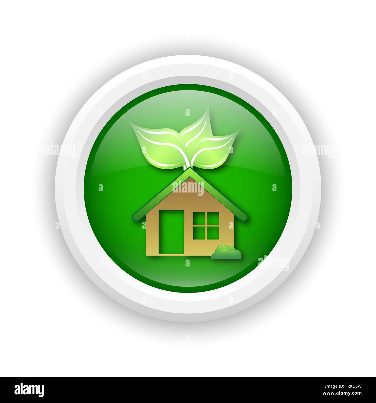 Round plastic icon with green design on green background Stock Photo ...