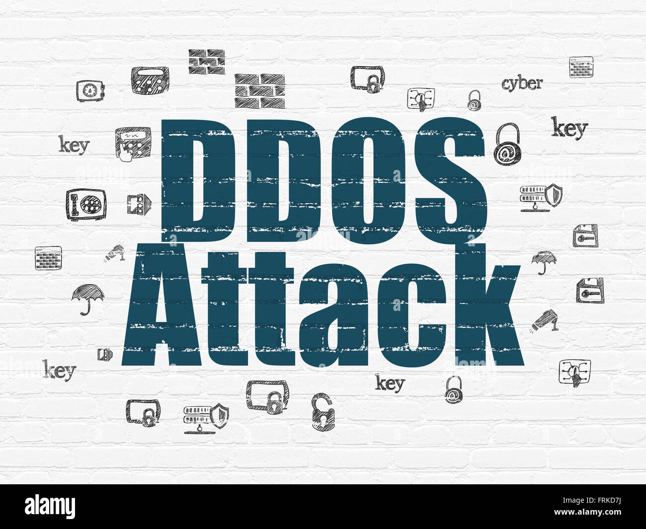 Protection concept: DDOS Attack on wall background Stock Photo - Alamy