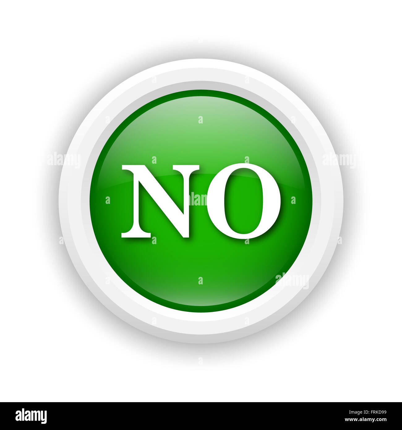 Round plastic icon with white design on green background Stock Photo ...