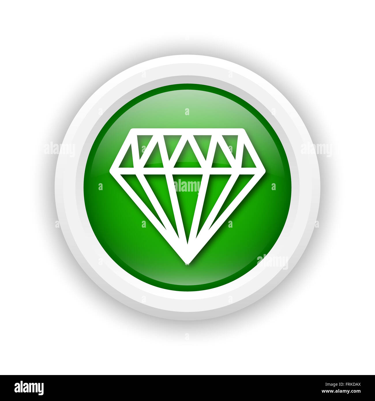 Round plastic icon with white design on green background Stock Photo ...