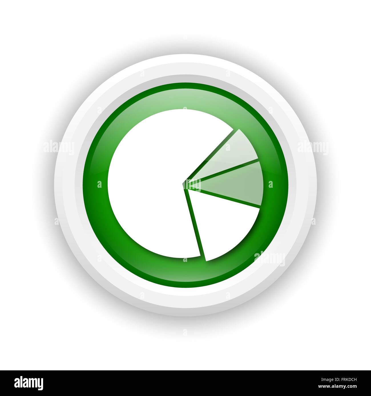 Round plastic icon with white design on green background Stock Photo ...