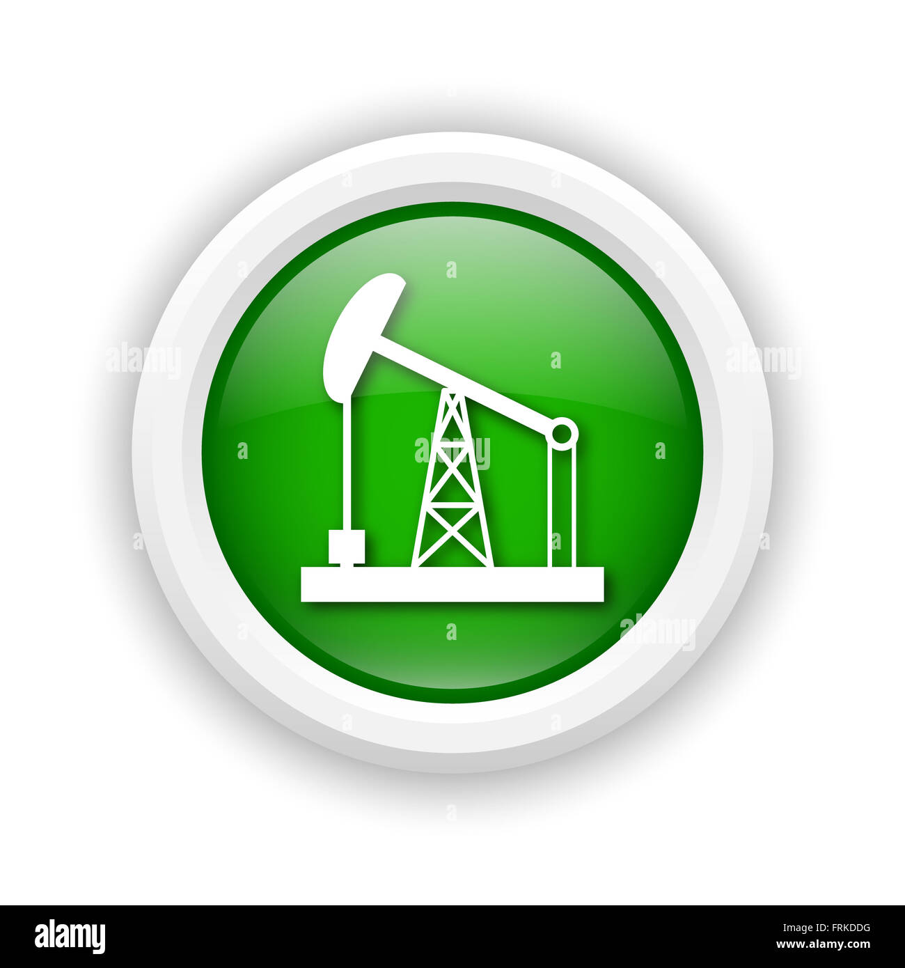 Round plastic icon with white design on green background Stock Photo ...