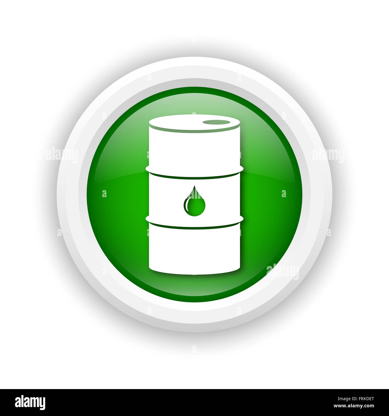 Round plastic icon with white design on green background Stock Photo ...