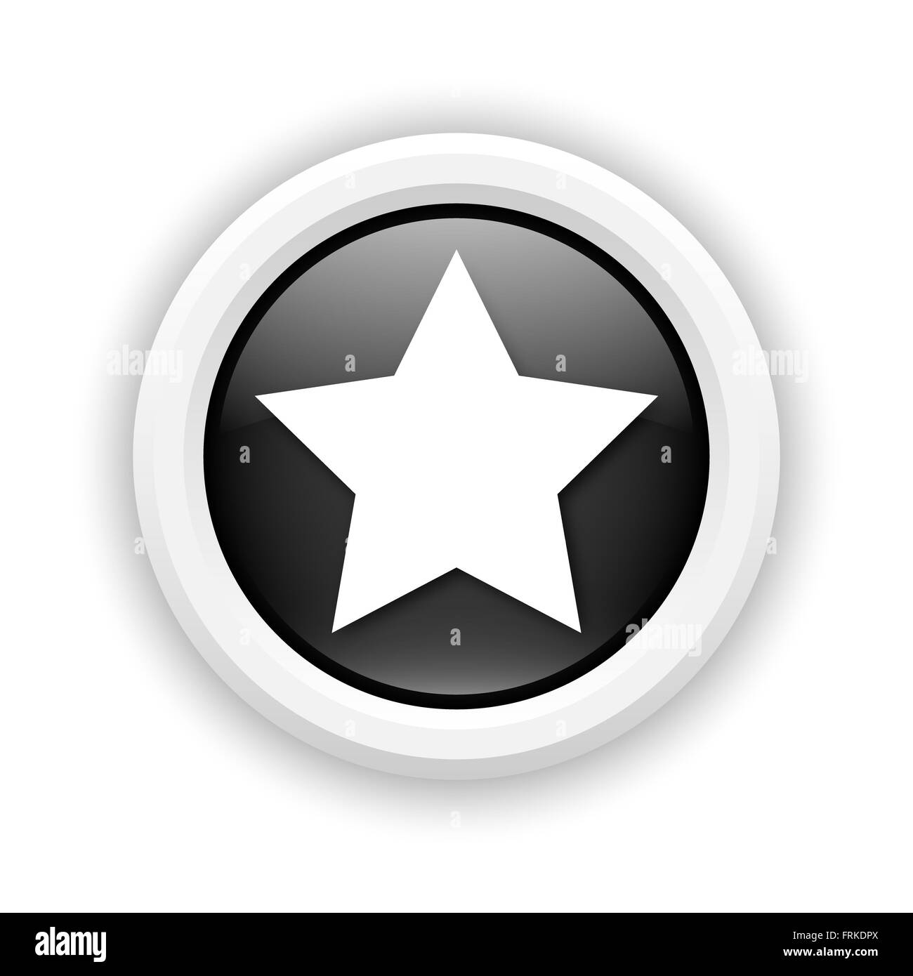 Round plastic icon with white design on black background Stock Photo ...