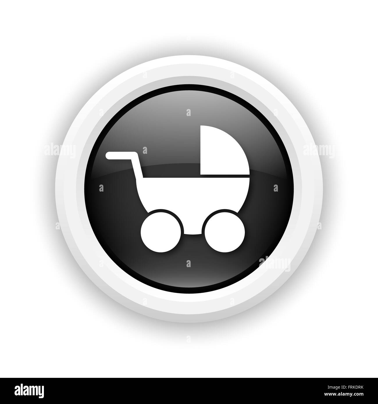 Round plastic icon with white design on black background Stock Photo ...