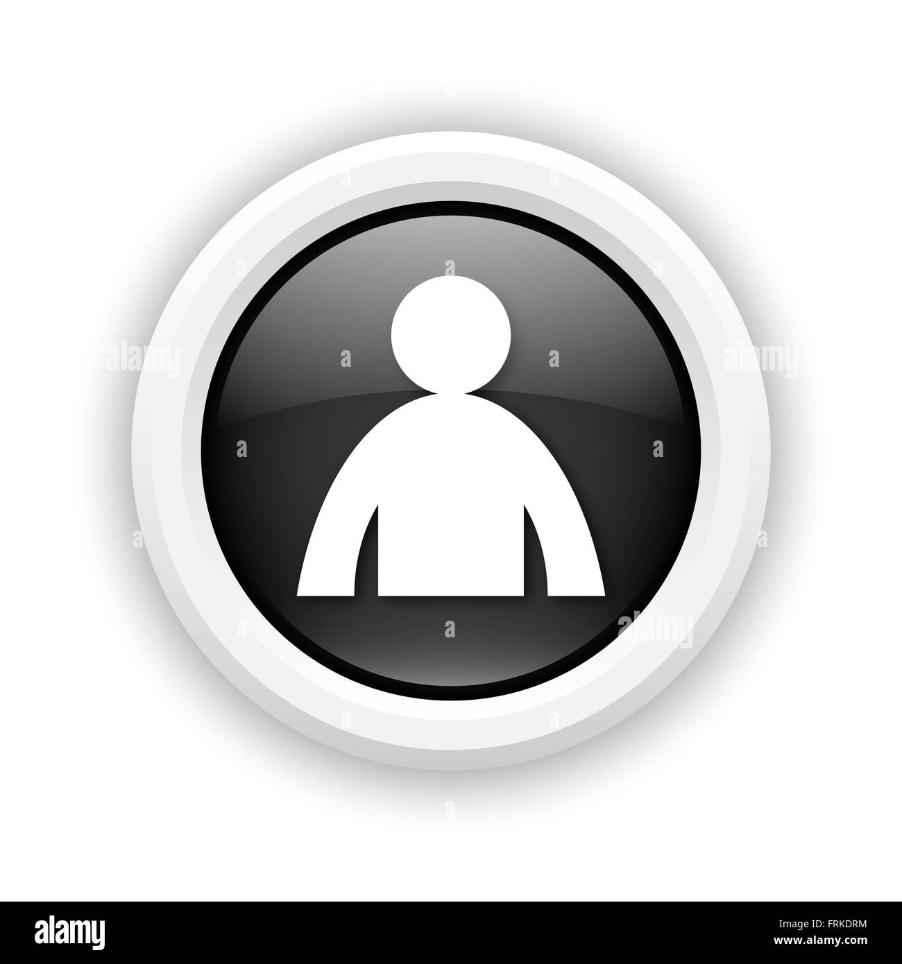 Round plastic icon with white design on black background Stock Photo ...