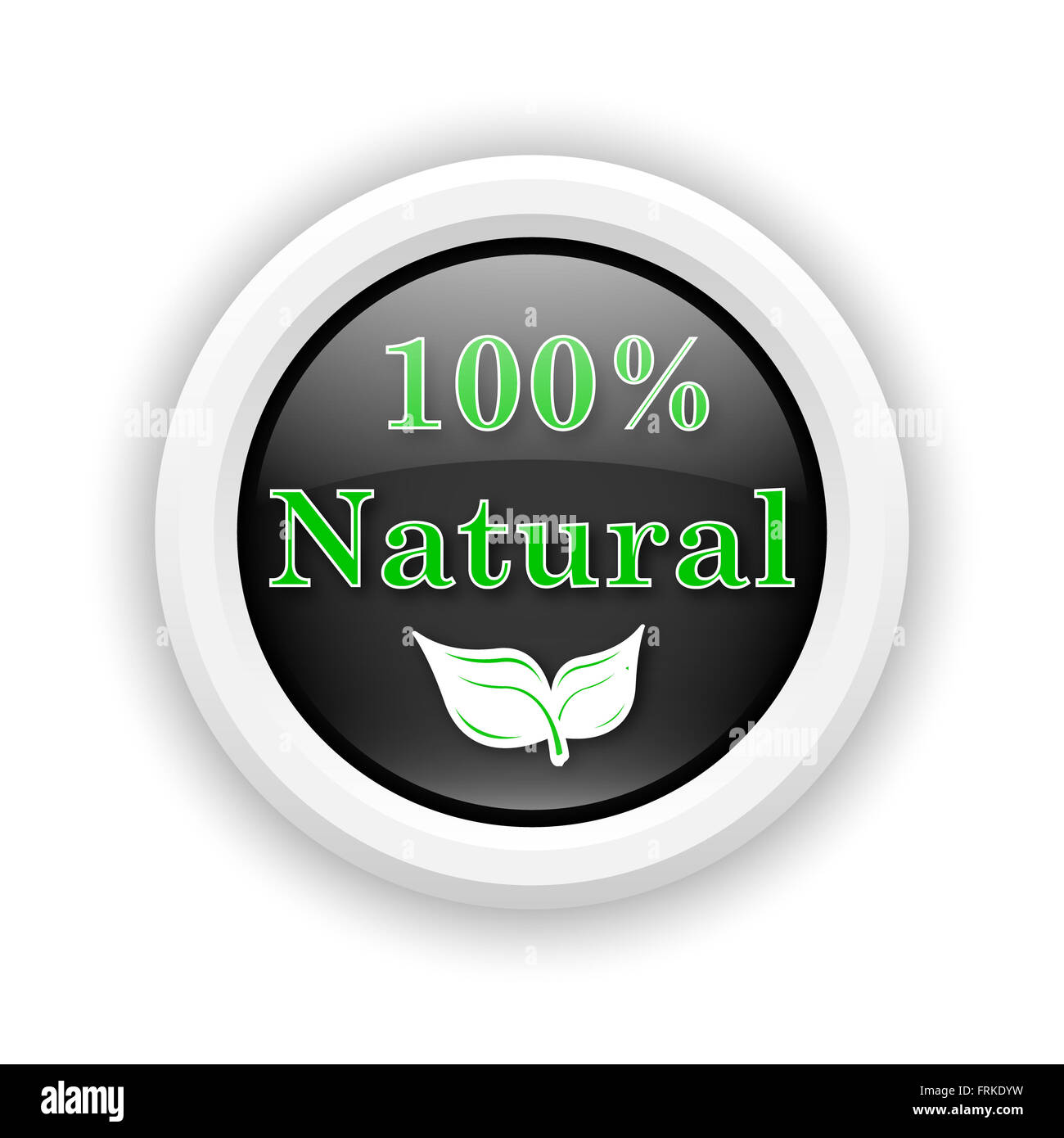Round plastic icon with green design on black background Stock Photo ...