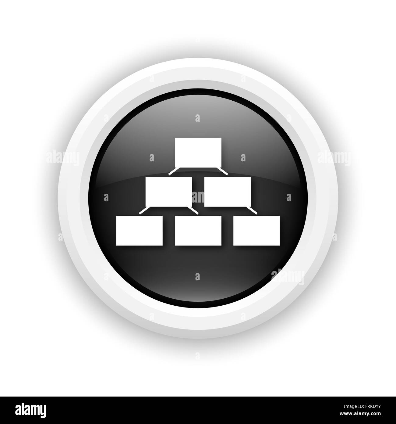 Round plastic icon with white design on black background Stock Photo ...