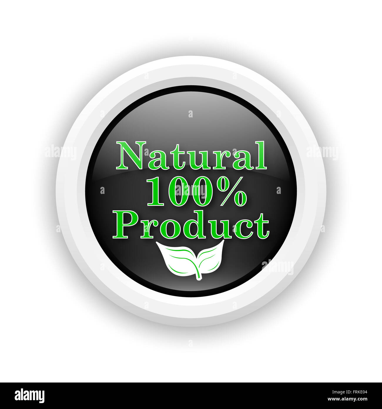 Round plastic icon with green design on black background Stock Photo ...