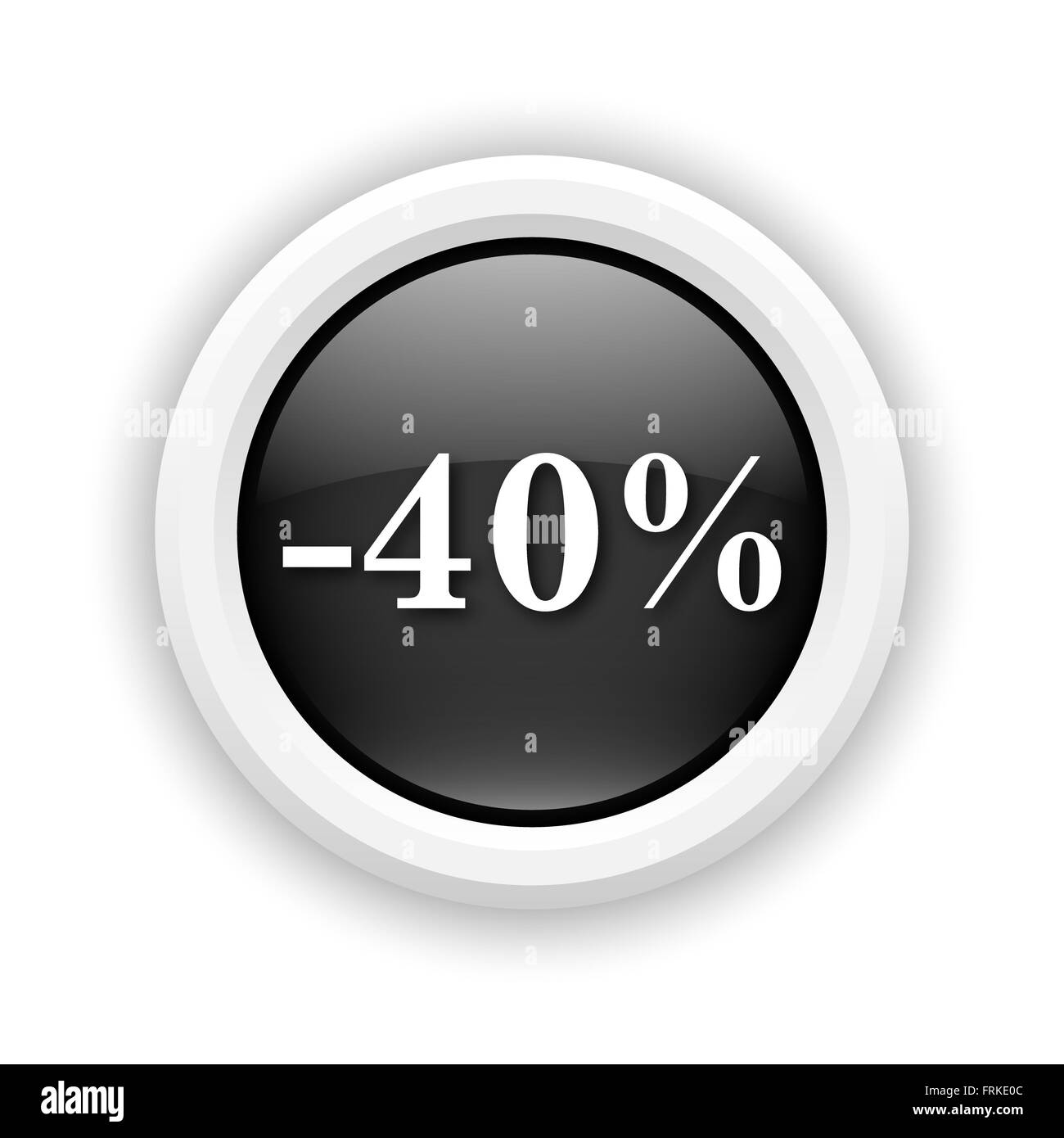 Round plastic icon with white design on black background Stock Photo ...