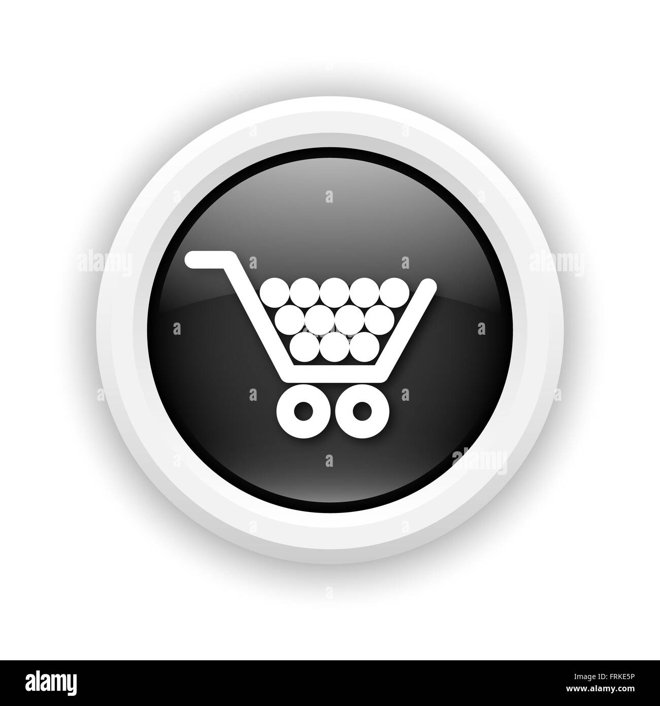 Round plastic icon with white design on black background Stock Photo ...