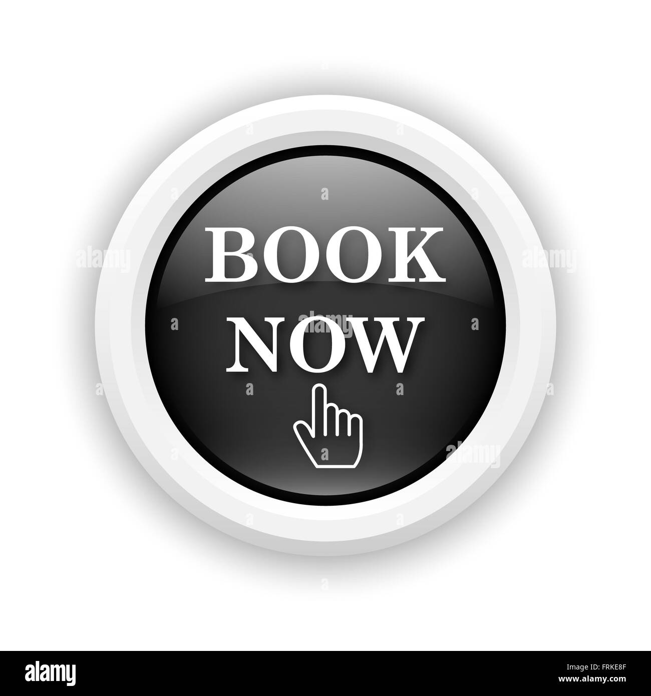 Book now sticker sign Black and White Stock Photos & Images - Alamy