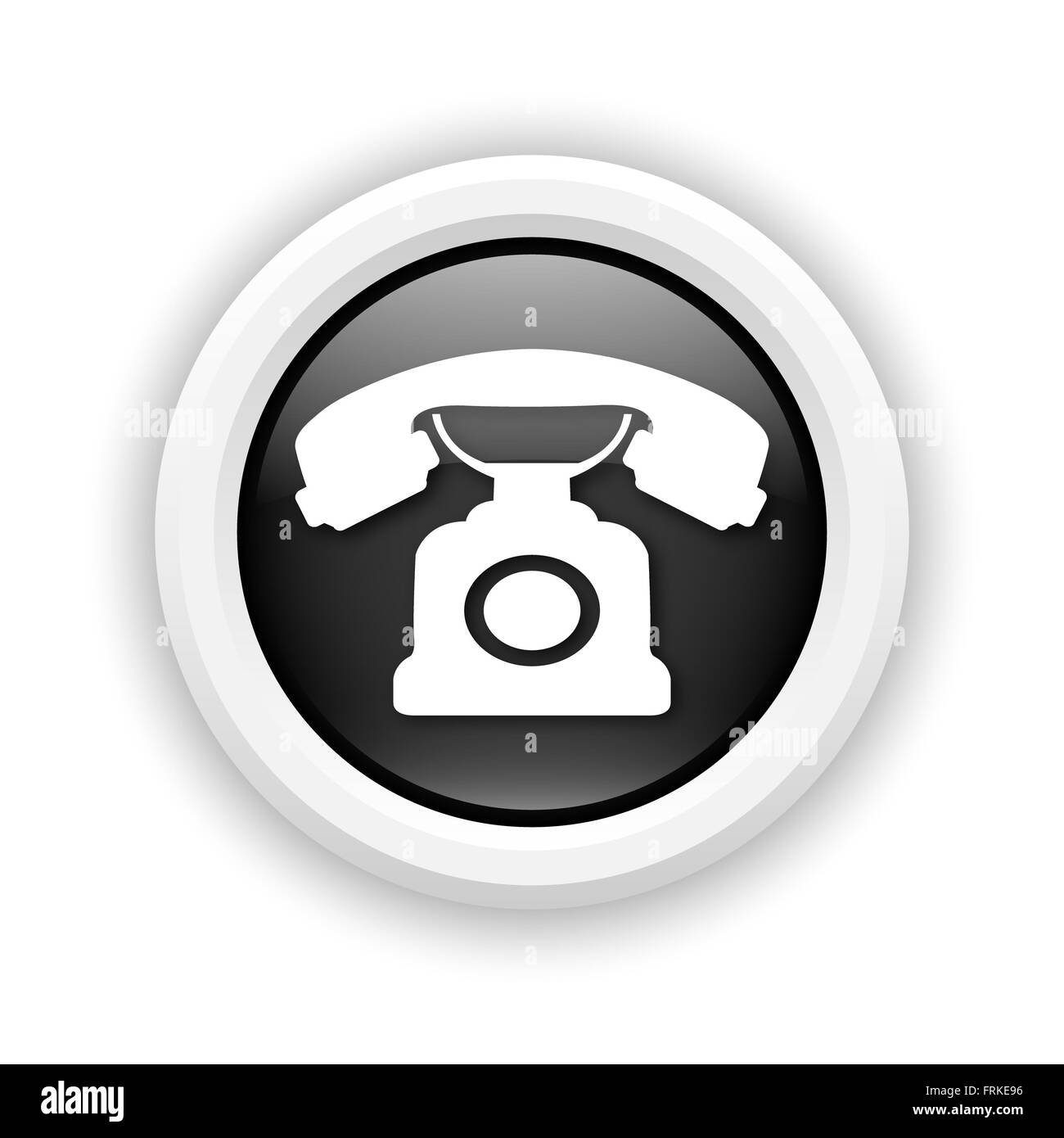 Round plastic icon with white design on black background Stock Photo ...