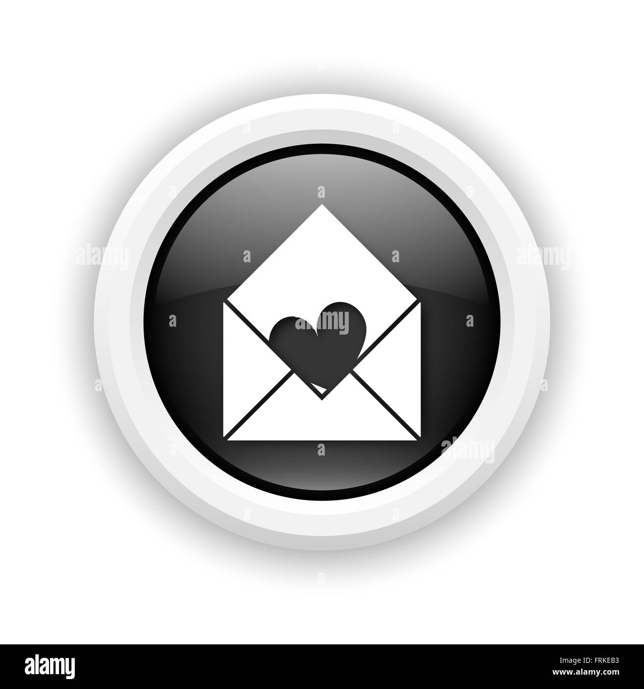 Round plastic icon with white design on black background Stock Photo ...