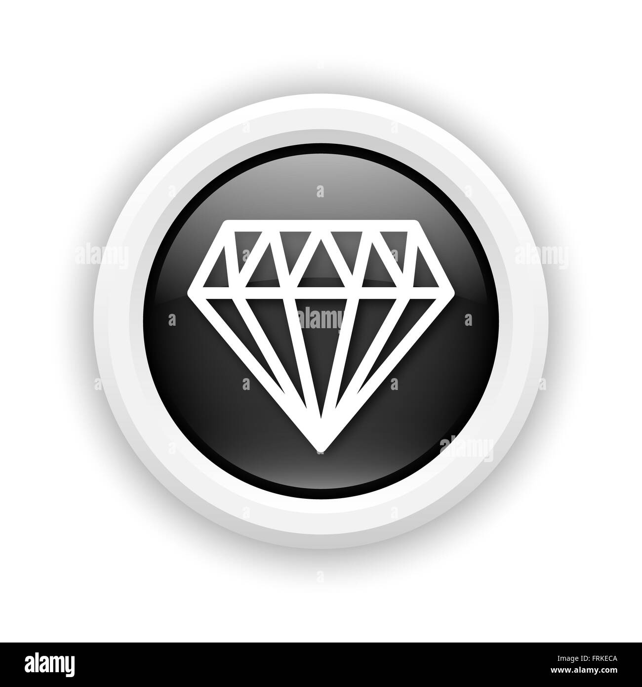 Round plastic icon with white design on black background Stock Photo ...