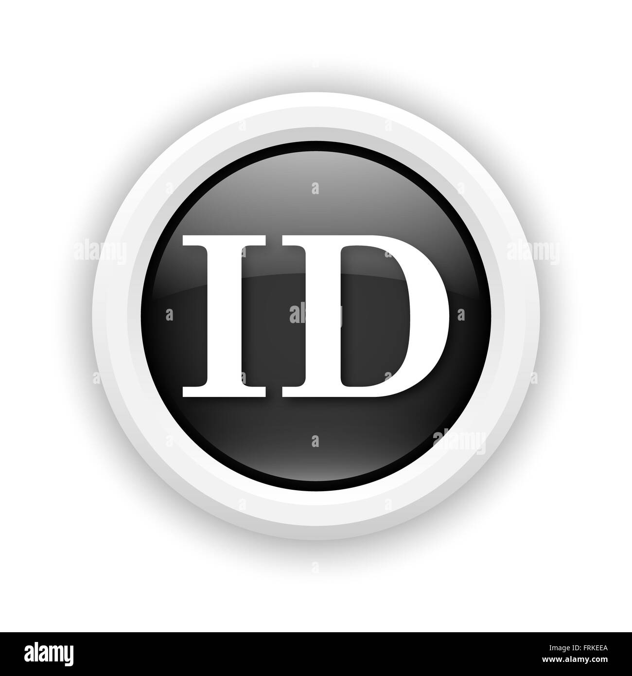 Round plastic icon with white design on black background Stock Photo ...