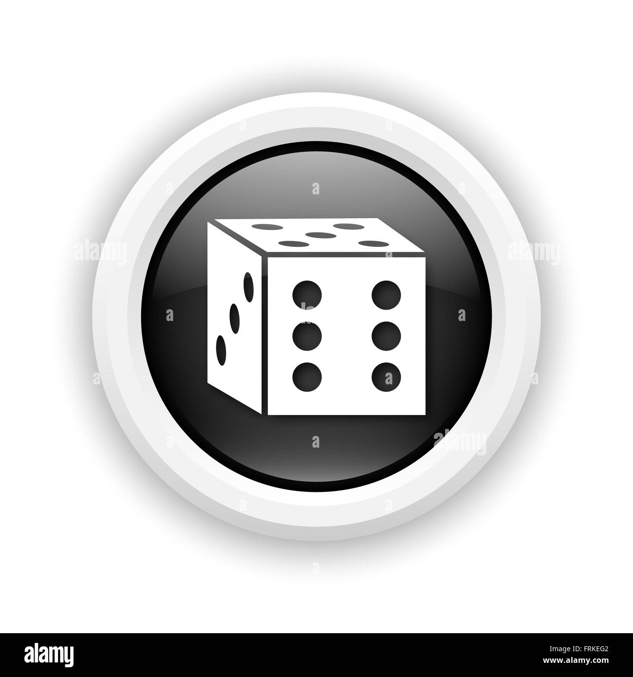 Round plastic icon with white design on black background Stock Photo ...