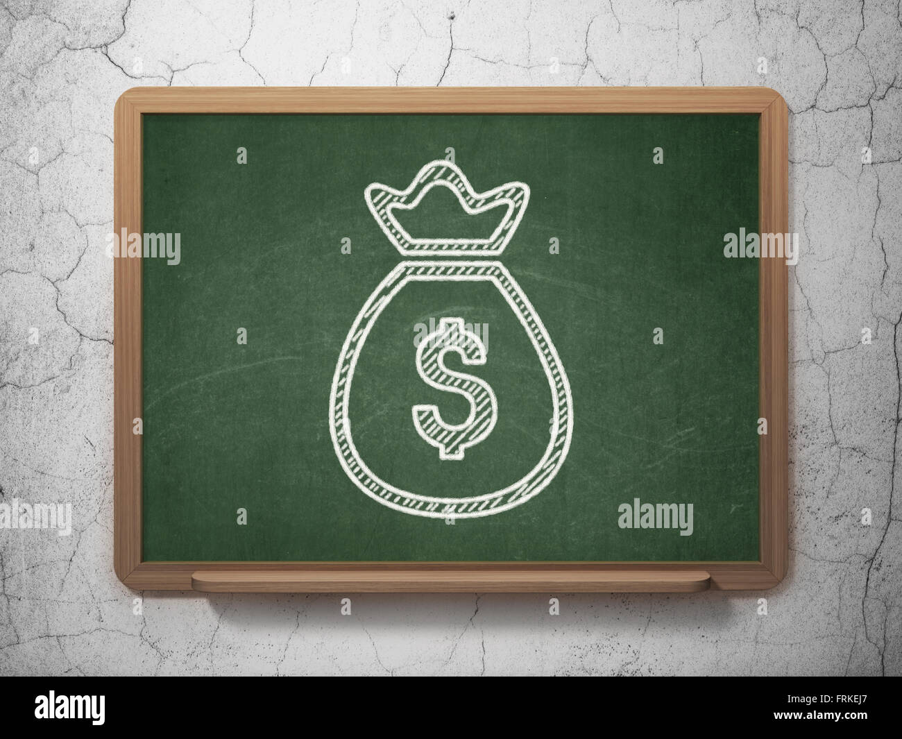 Money concept: Money Bag on chalkboard background Stock Photo - Alamy