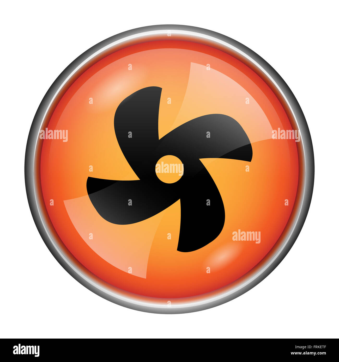 Round glossy icon with black design on orange background Stock Photo ...
