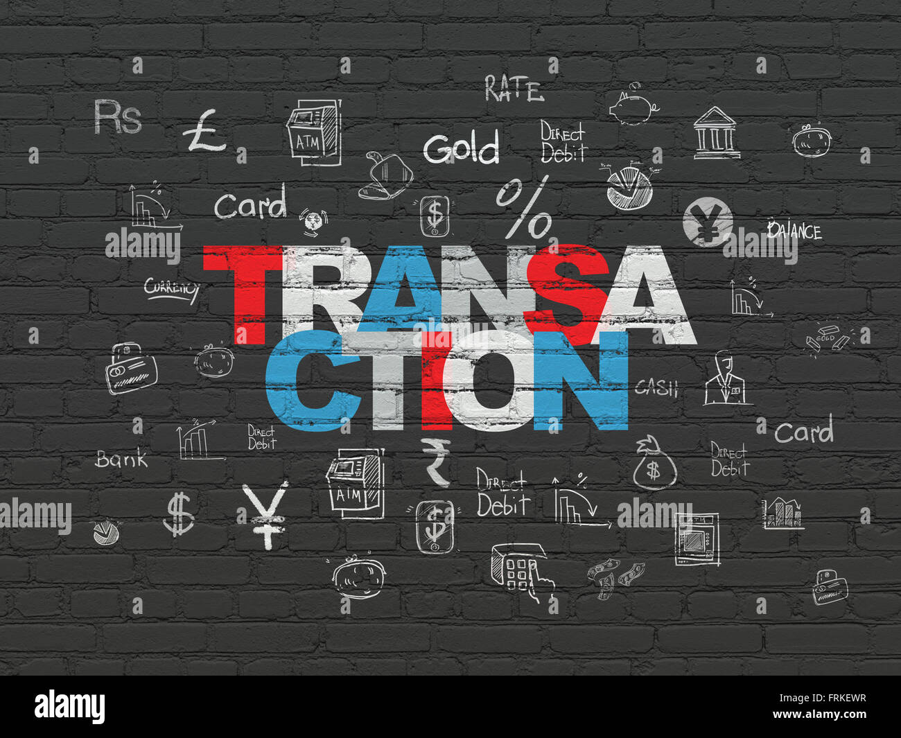 Money concept: Transaction on wall background Stock Photo - Alamy