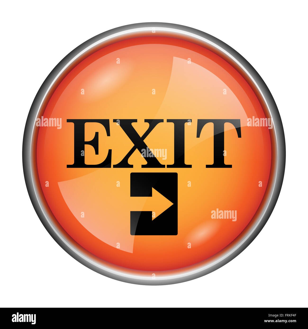 Round glossy icon with black design on orange background Stock Photo ...