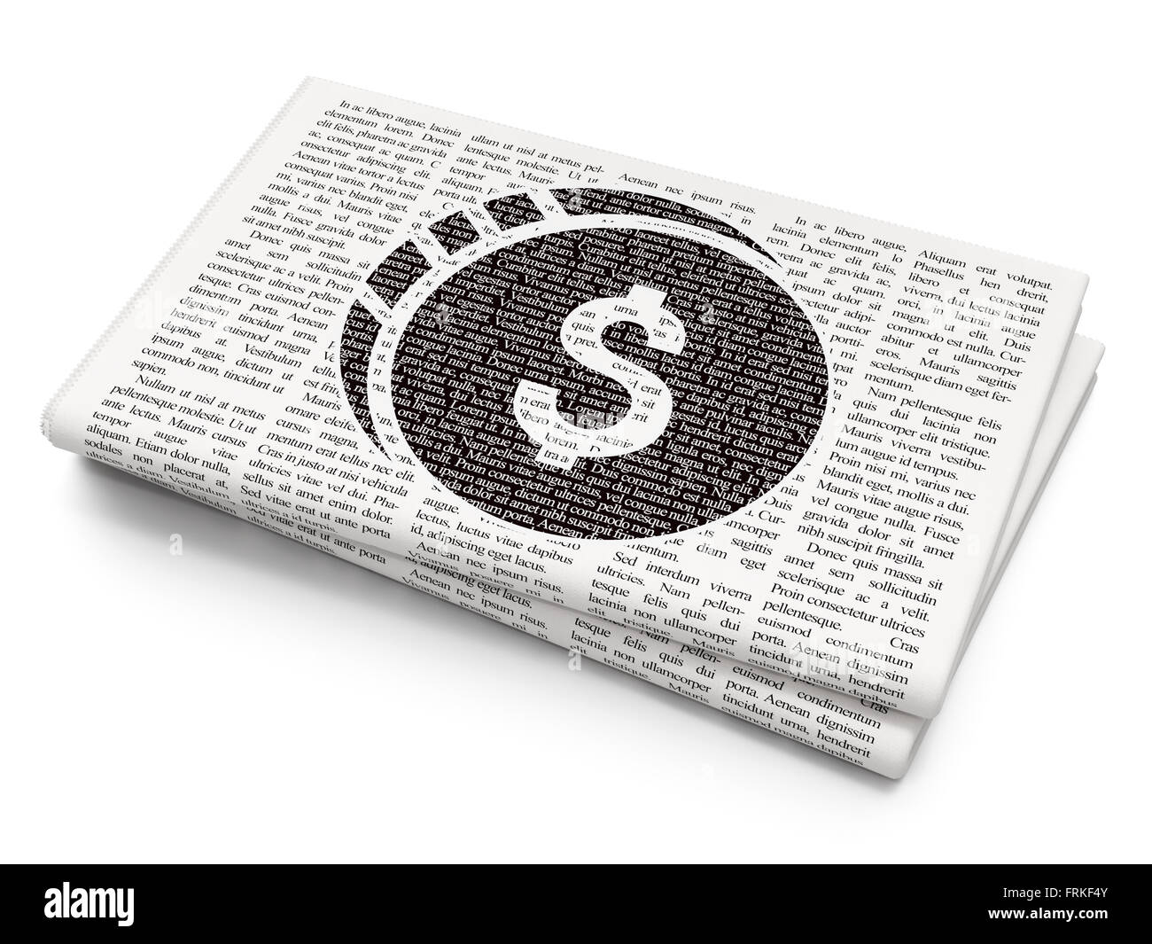 Money concept: Dollar Coin on Newspaper background Stock Photo - Alamy