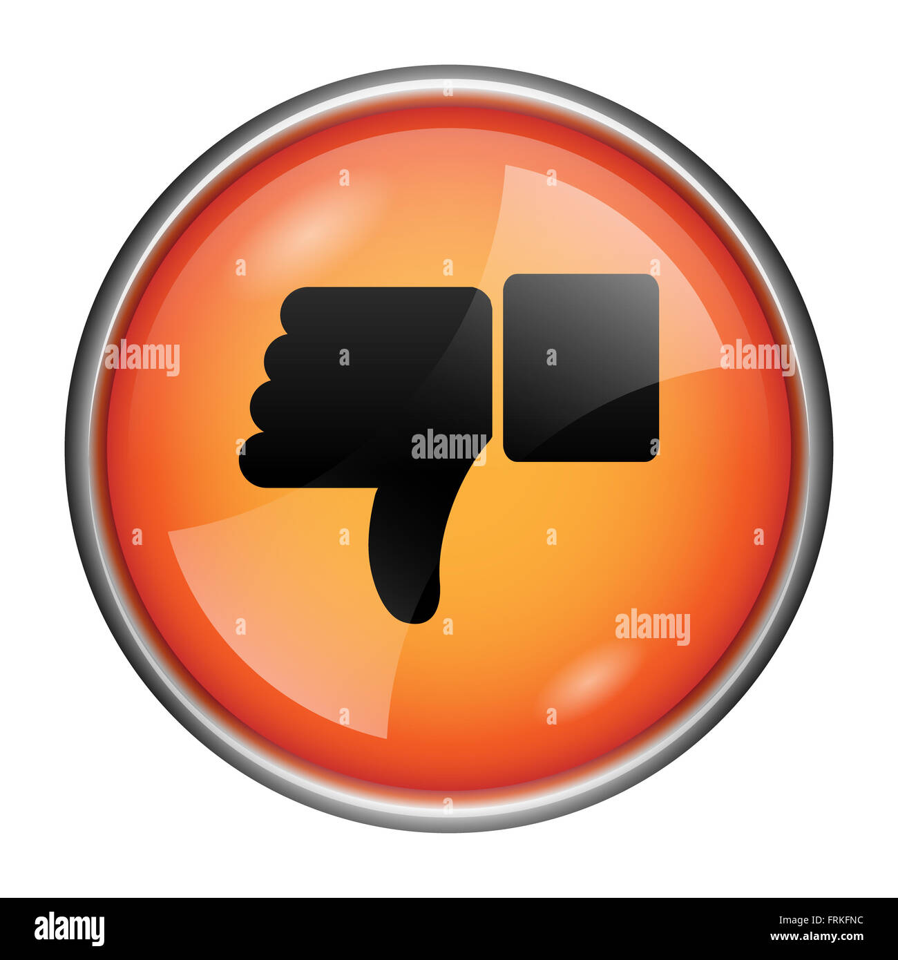 Round glossy icon with black design on orange background Stock Photo ...