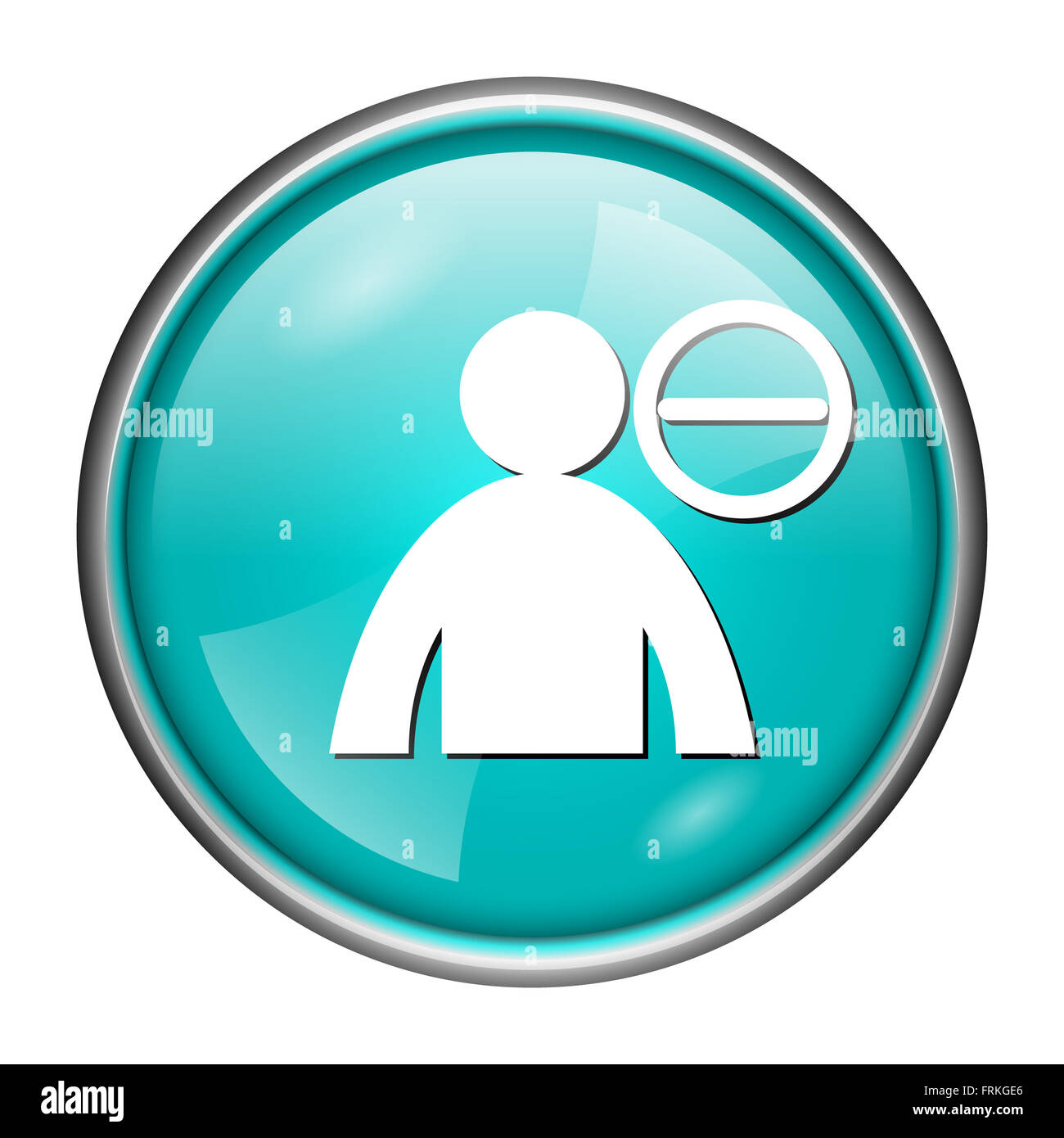 Round glossy icon with white design on aqua background Stock Photo - Alamy