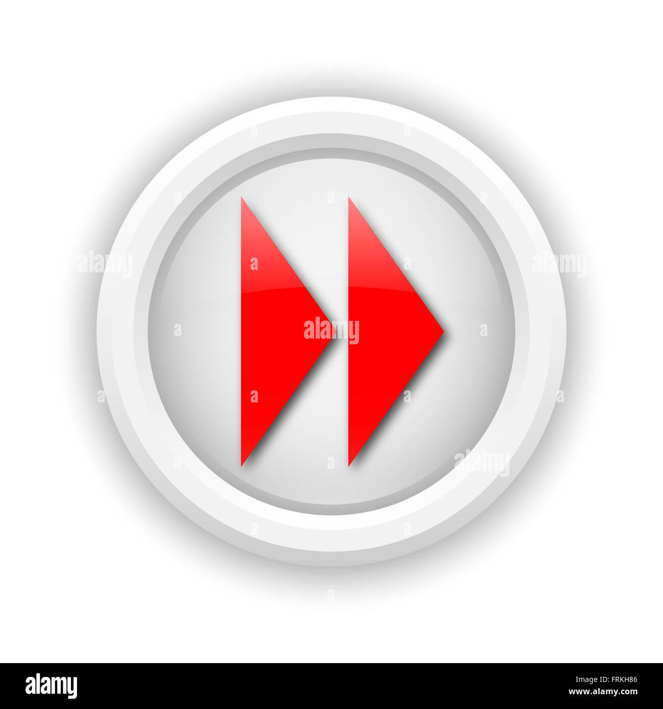 Round plastic icon with red design on white background Stock Photo - Alamy