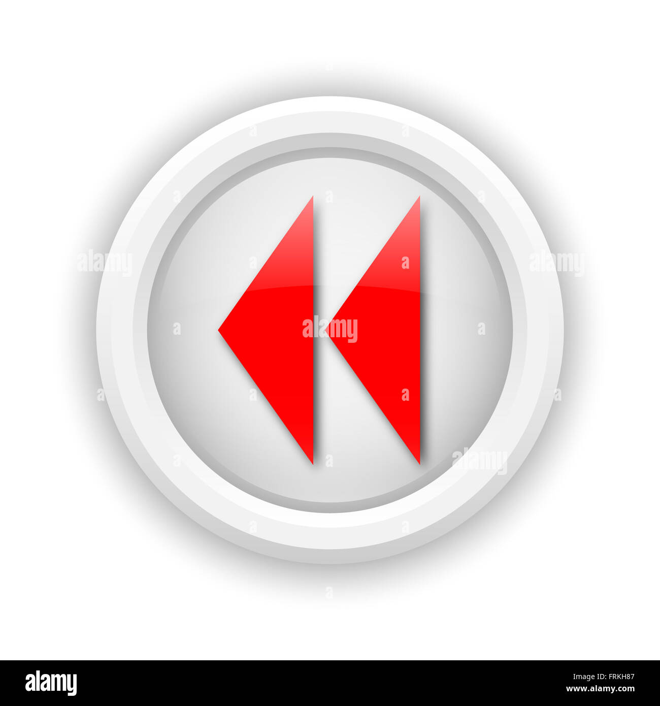 Round plastic icon with red design on white background Stock Photo - Alamy