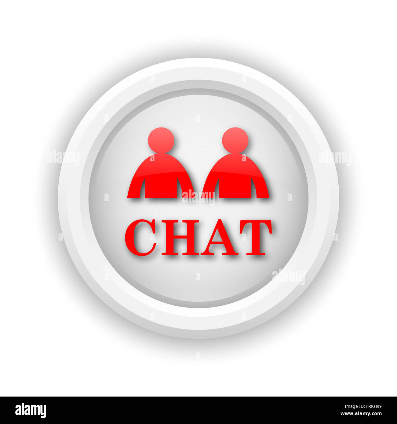 Round plastic icon with red design on white background Stock Photo - Alamy