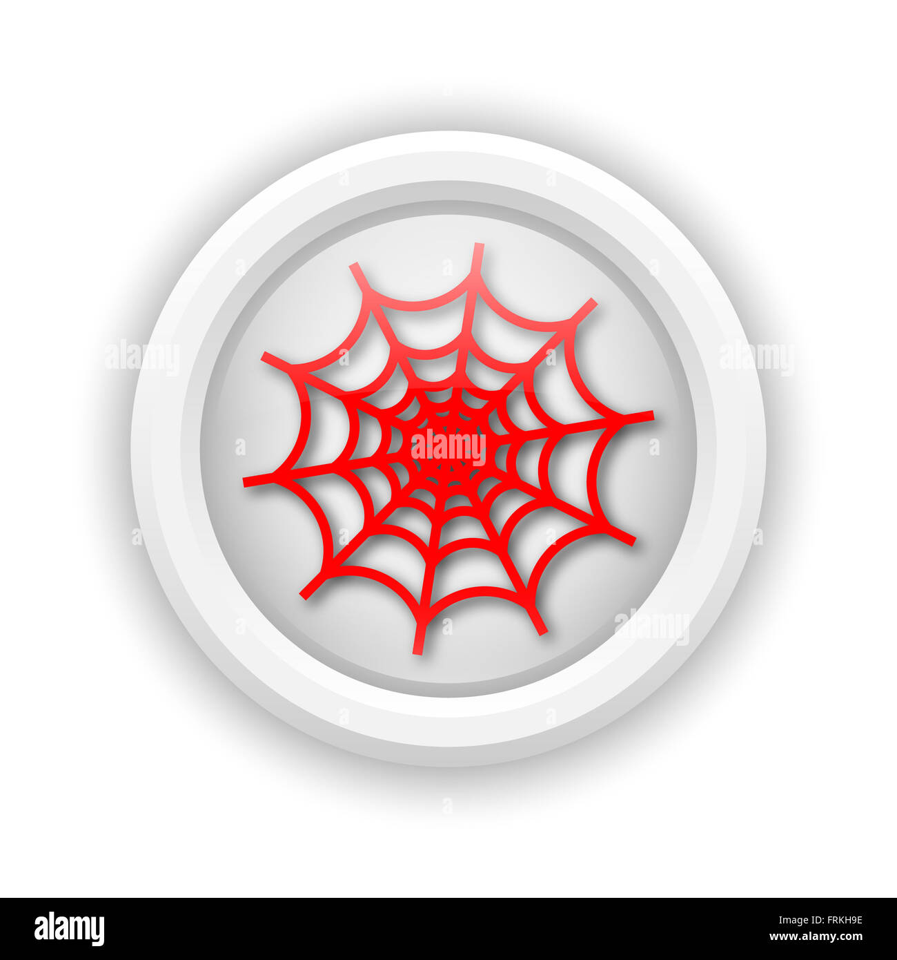 Round plastic icon with red design on white background Stock Photo - Alamy