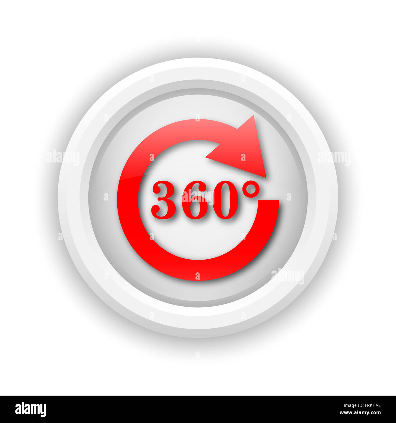 Round plastic icon with red design on white background Stock Photo - Alamy