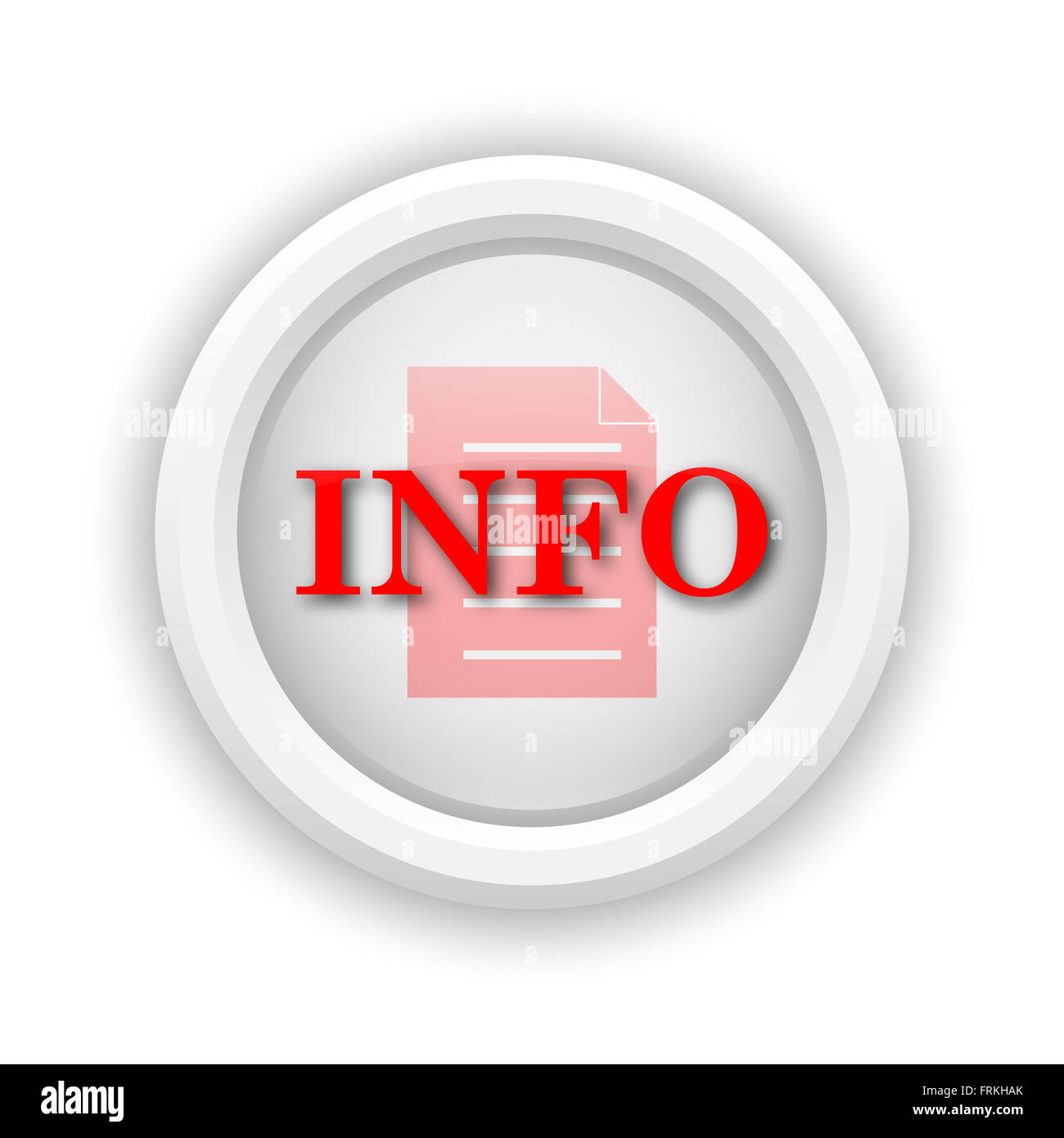 Round plastic icon with red design on white background Stock Photo - Alamy