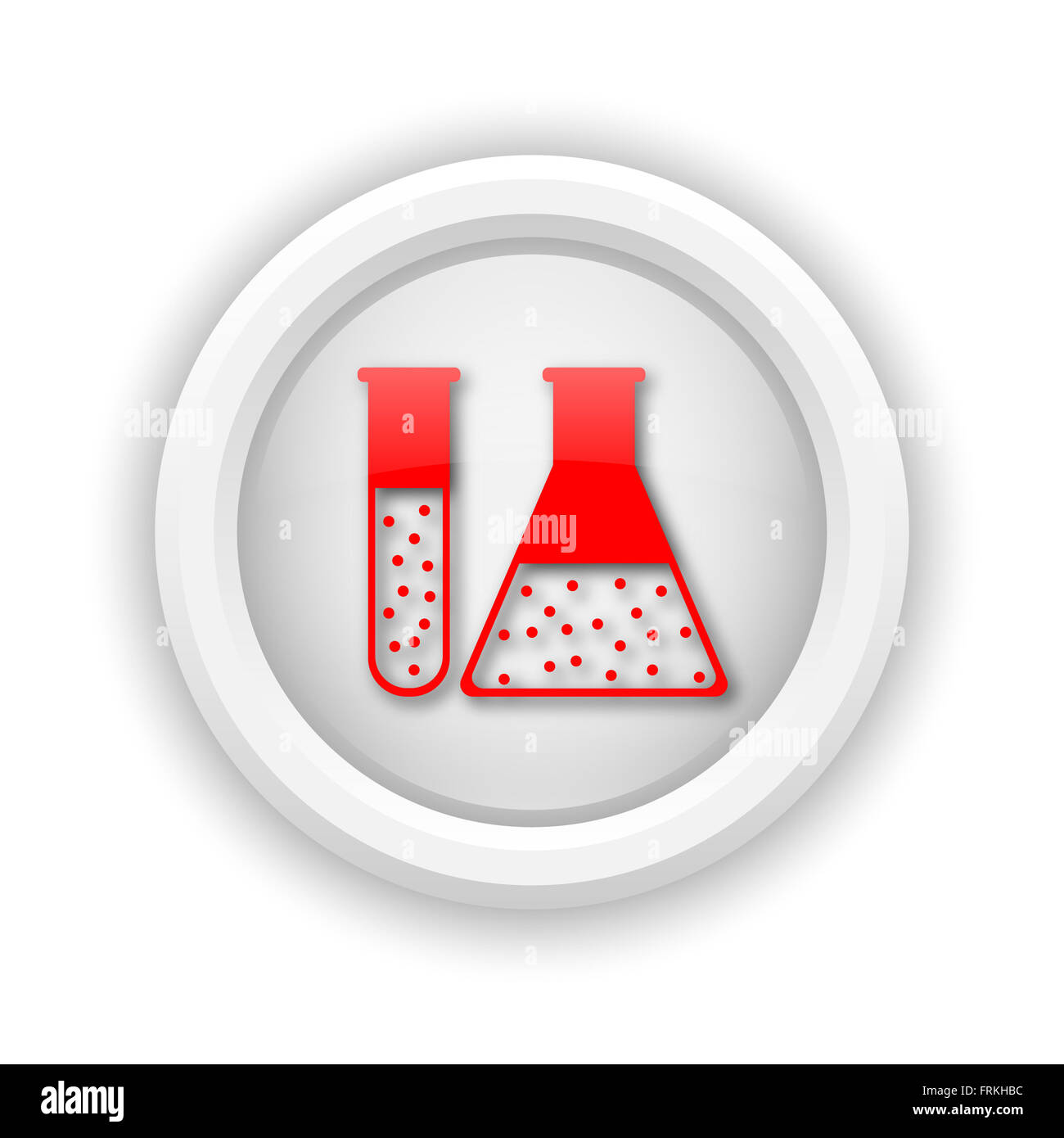 Round plastic icon with red design on white background Stock Photo - Alamy
