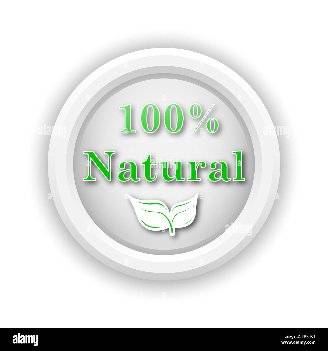 Round plastic icon with green design on white background Stock Photo ...