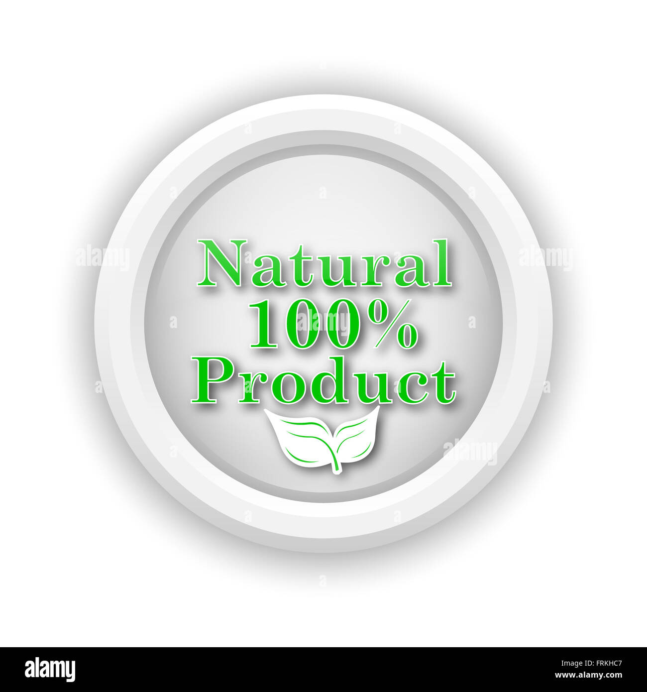 Round plastic icon with green design on white background Stock Photo ...