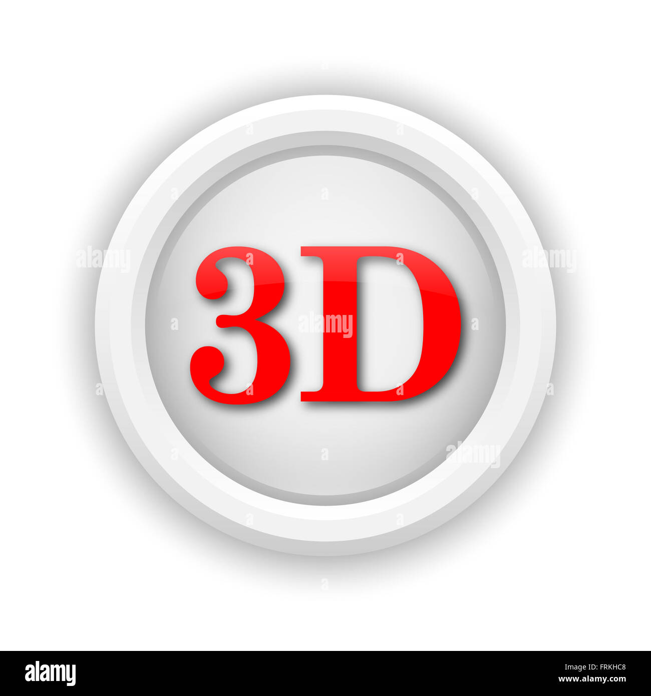 Round plastic icon with red design on white background Stock Photo - Alamy