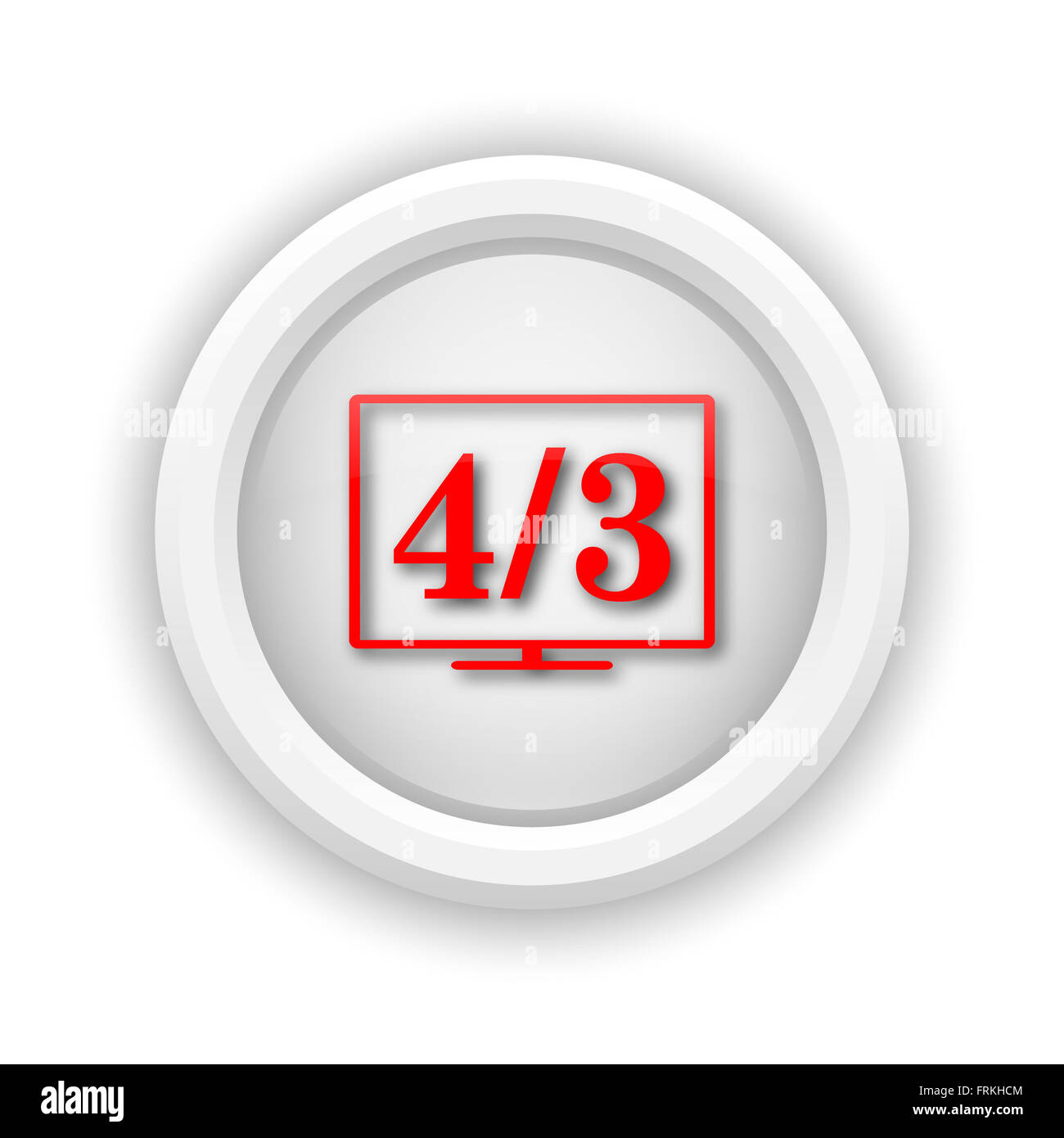 Round plastic icon with red design on white background Stock Photo - Alamy