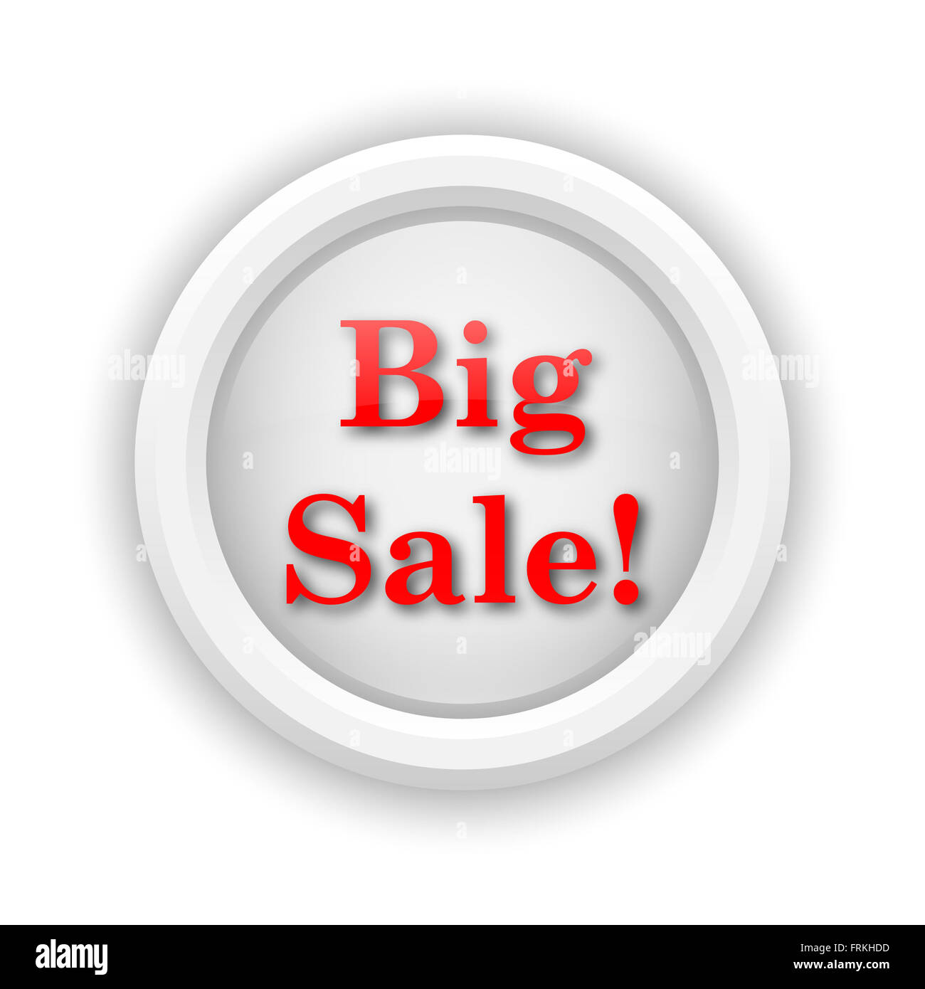 Round plastic icon with red design on white background Stock Photo - Alamy