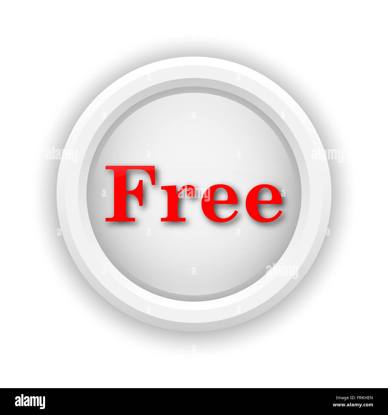 Round plastic icon with red design on white background Stock Photo - Alamy